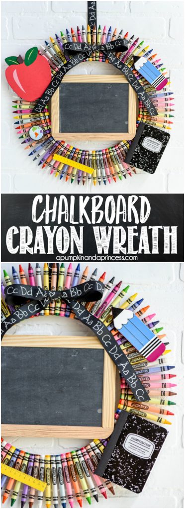 Chalkboard Crayon Wreath - A Pumpkin And A Princess